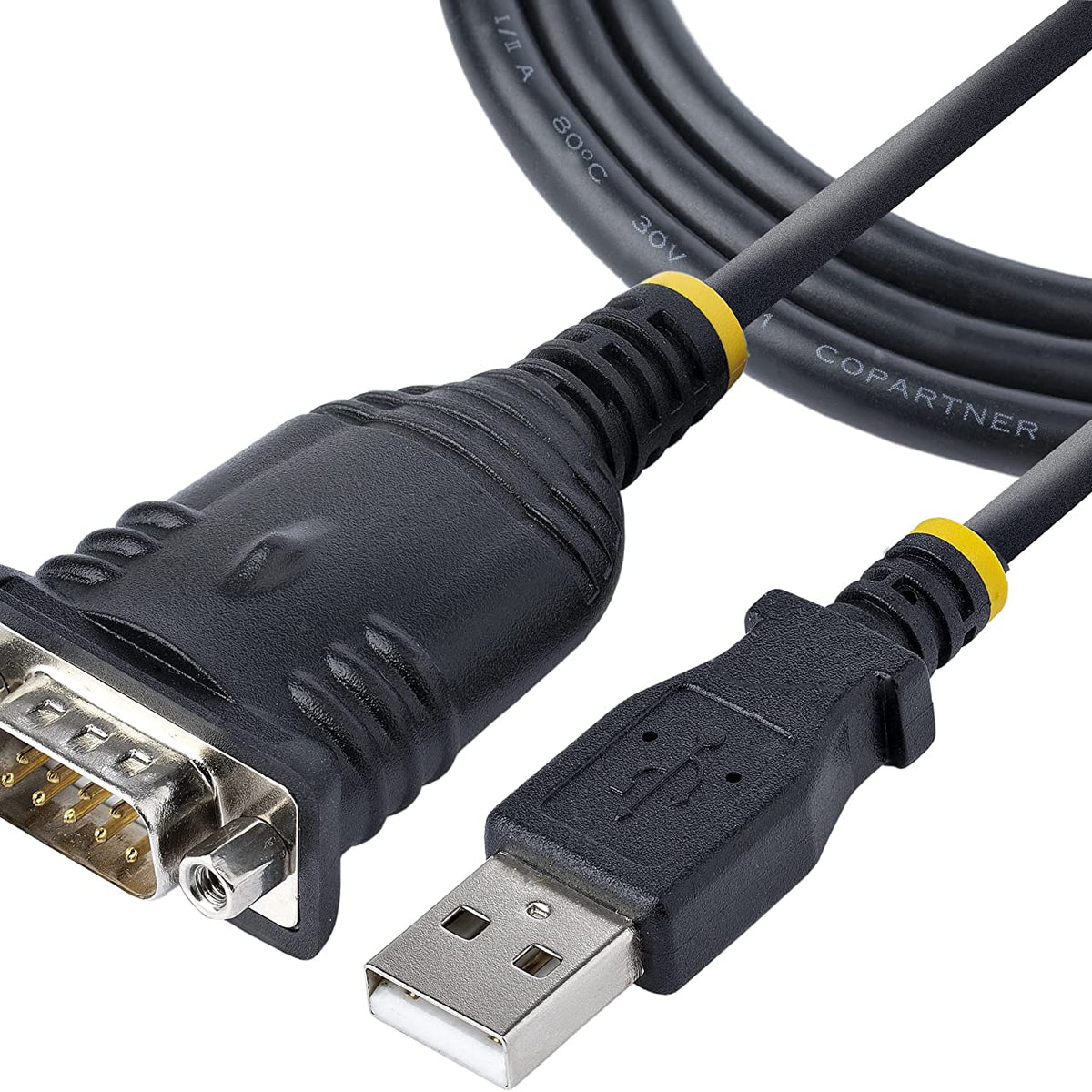 StarTech.com 3ft (1m) USB to Serial Cable, DB9 Male RS232 to USB Conve ...