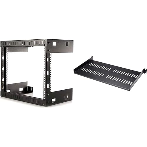 StarTech.com 8U 19" Wall Mount Network Rack - 12" Deep 2 Post Open Fra ...