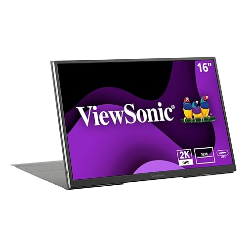ViewSonic VG1656-2K 16 Inch WQXGA 1600p IPS Portable Monitor with 2 Wa ...
