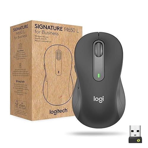 Logitech Signature M650 L for Business Wireless Mouse, for Large Sized ...