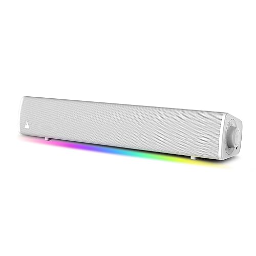 Sound Blaster GS3 (White) Compact RGB Gaming Soundbar with SuperWide T ...