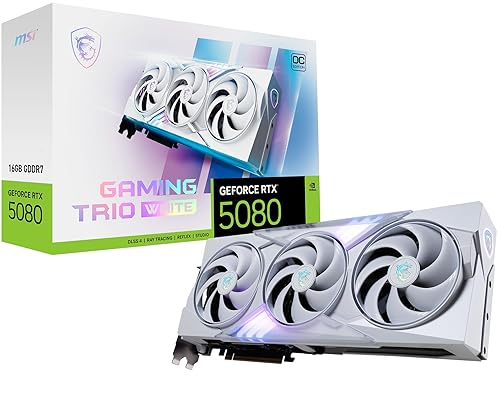 MSI Gaming RTX 5080 16G Gaming Trio OC White Graphics Card (16GB GDDR7 ...
