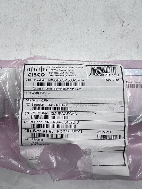 CISCO SPACSCO-B0 POWER SUPPLY NXA-PAC-1500W-PI V01 – Dealtargets.com