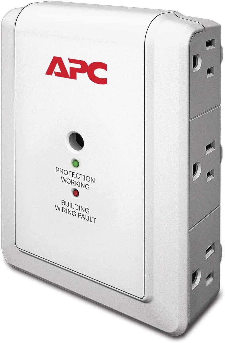 APC Wall Outlet Multi Plug Extender, P6W, (6) AC Multi Plug Outlet, 10 ...